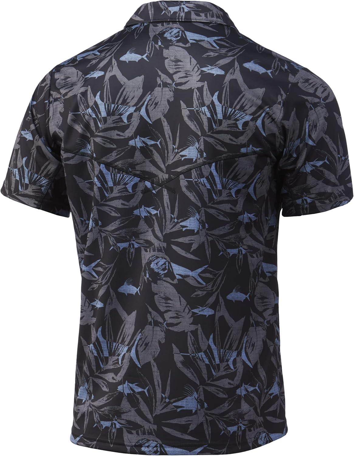 HUK Men’s Icon X Polo | Fishing Shirt with +50 UPF Sun Protection(Ocean ...